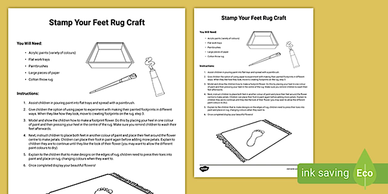 Stamp Your Feet Rug Craft (teacher made) - Twinkl