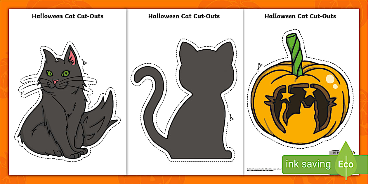 Halloween Cat Cut-Outs for classroom display (teacher made)