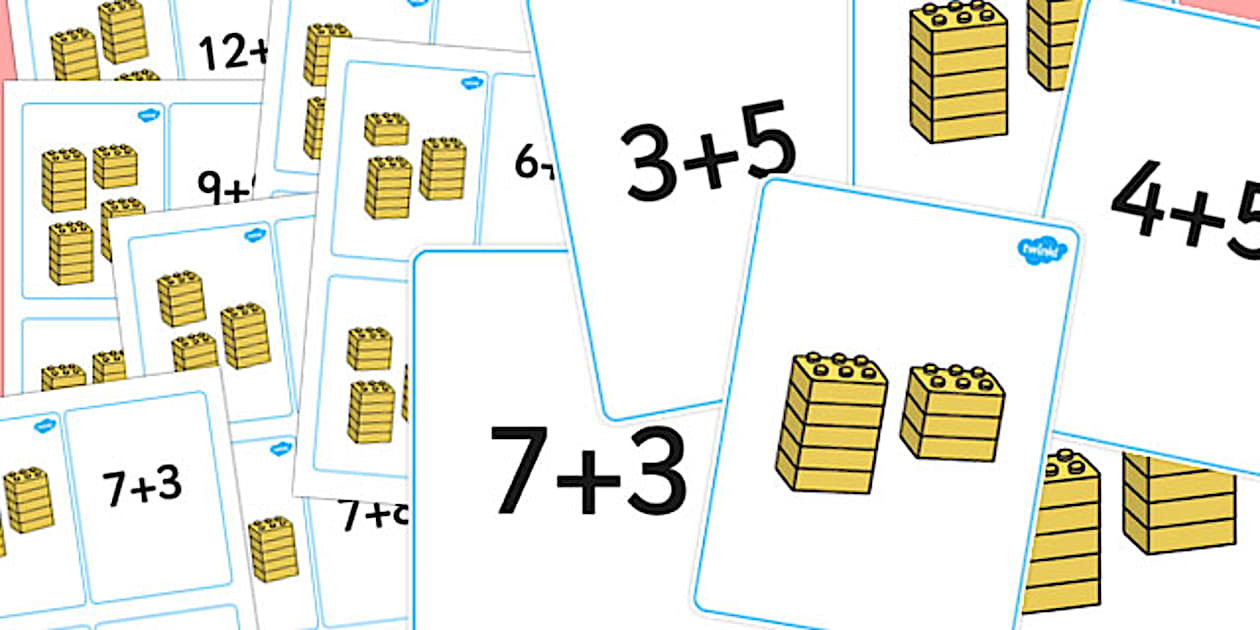 Building Brick Addition Matching Cards (teacher made)