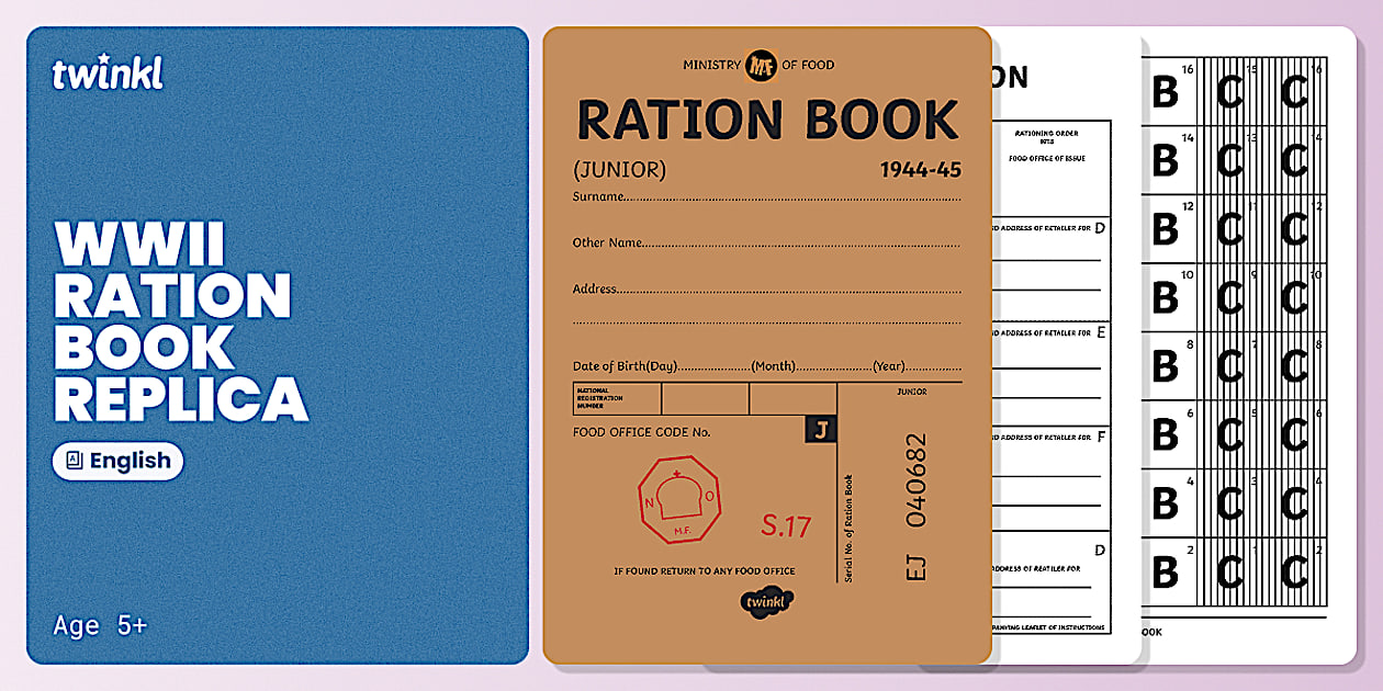 Printable Ration Book Template | Primary History Resources