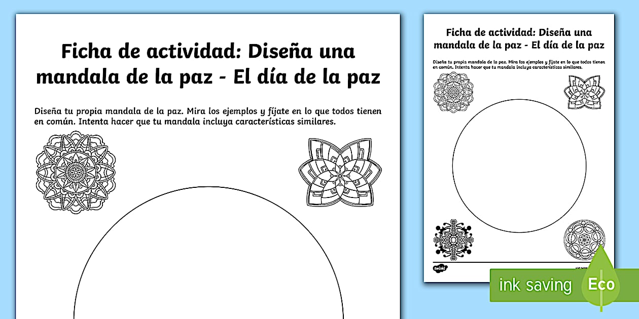Mandala de la Paz para colorear (teacher made) - Twinkl