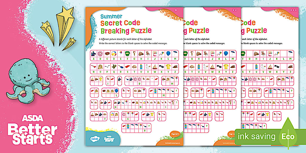 FREE! - 👉 ASDA Better Starts: Summer Secret Code Puzzles
