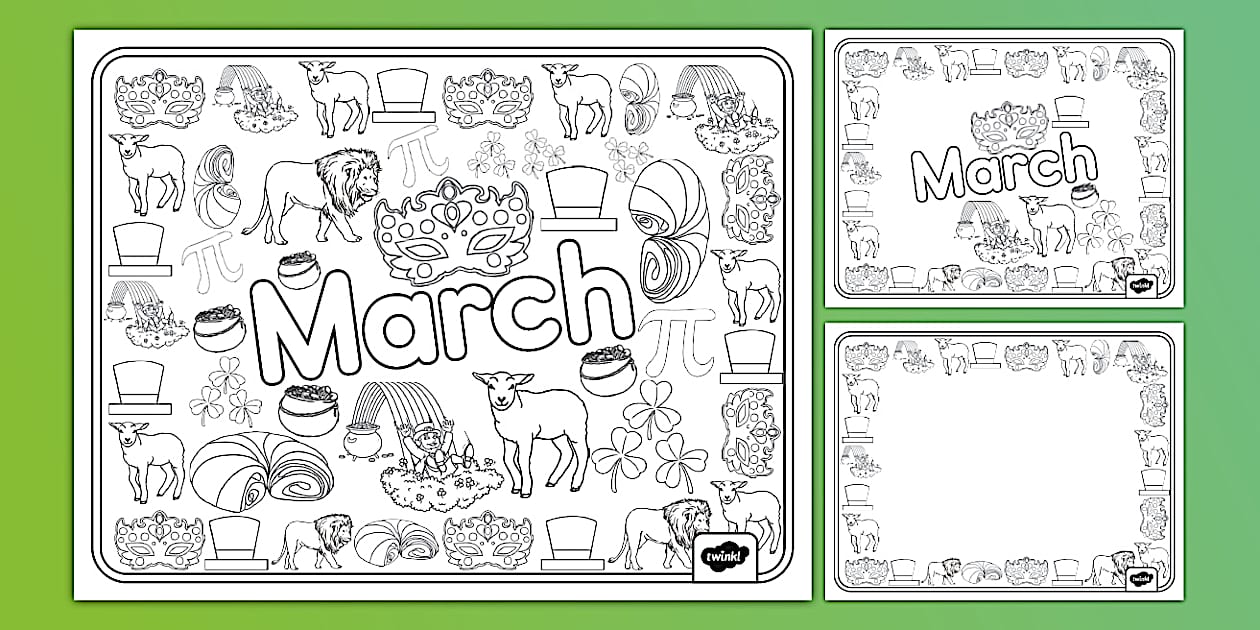 Let's Doodle! March Coloring Sheets (teacher made) - Twinkl