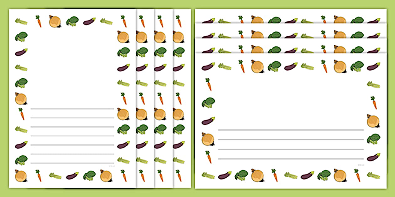 Editable Vegetable Page Borders (teacher made) - Twinkl