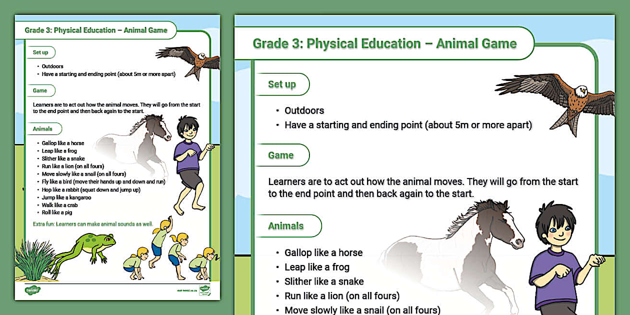 Grade 3 Physical Education: Animal Game (Teacher-Made)