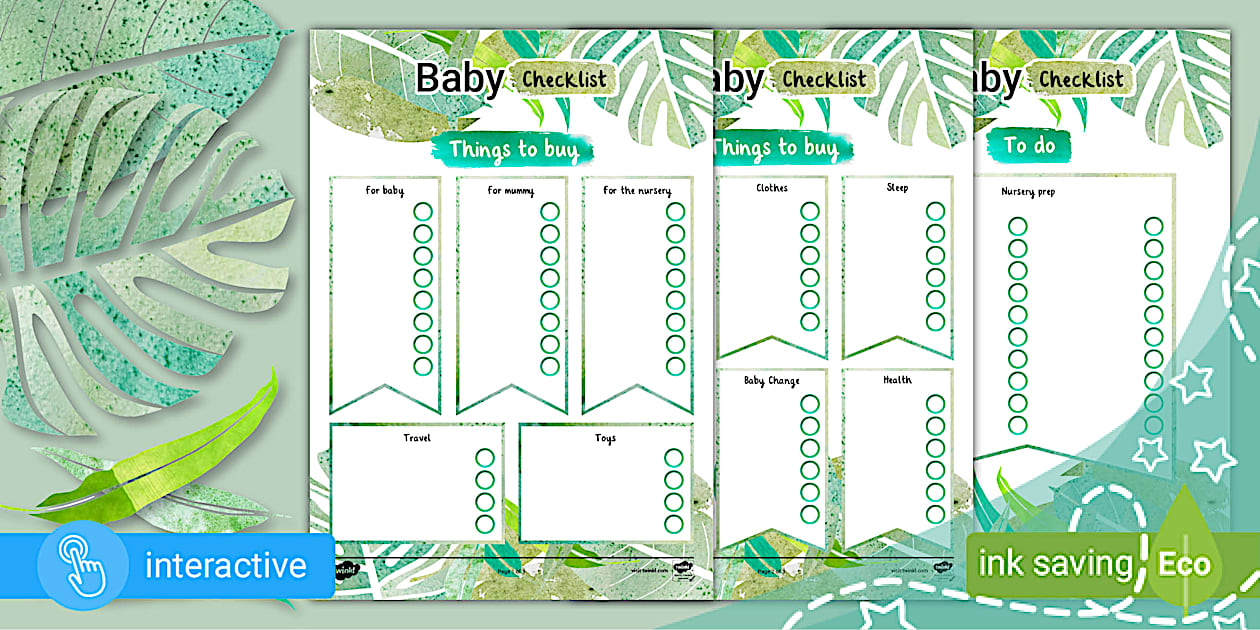 Baby Checklist - My Baby Journal (teacher made) - Twinkl
