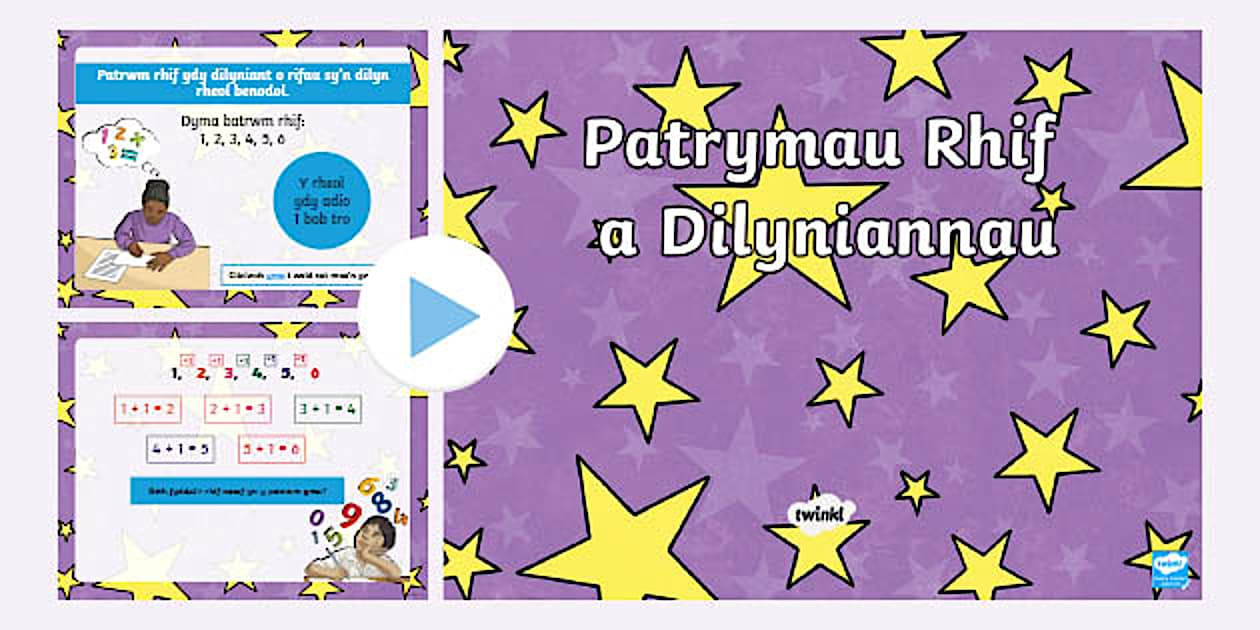 Pŵerbwynt Dilyniannau a Phatrymau Rhif (teacher made)