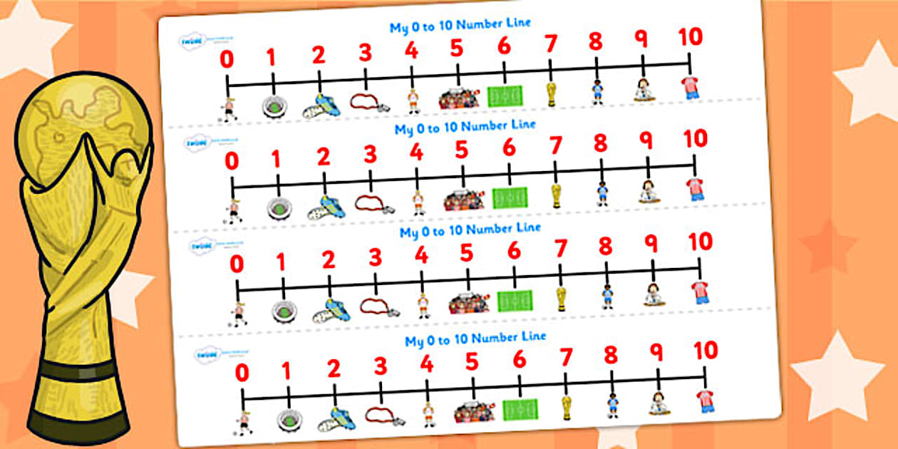 Football Themed Number Lines pdf 10 (Teacher-Made) - Twinkl