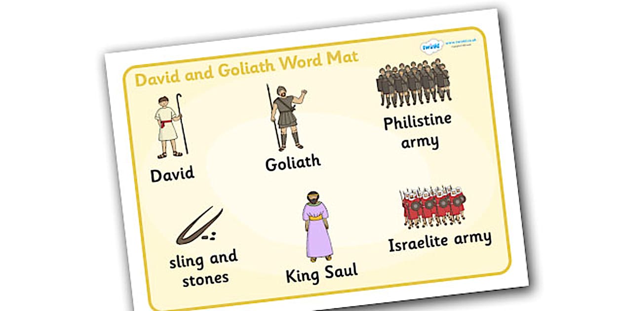 David and Goliath Word Mat (Teacher-Made) - Twinkl