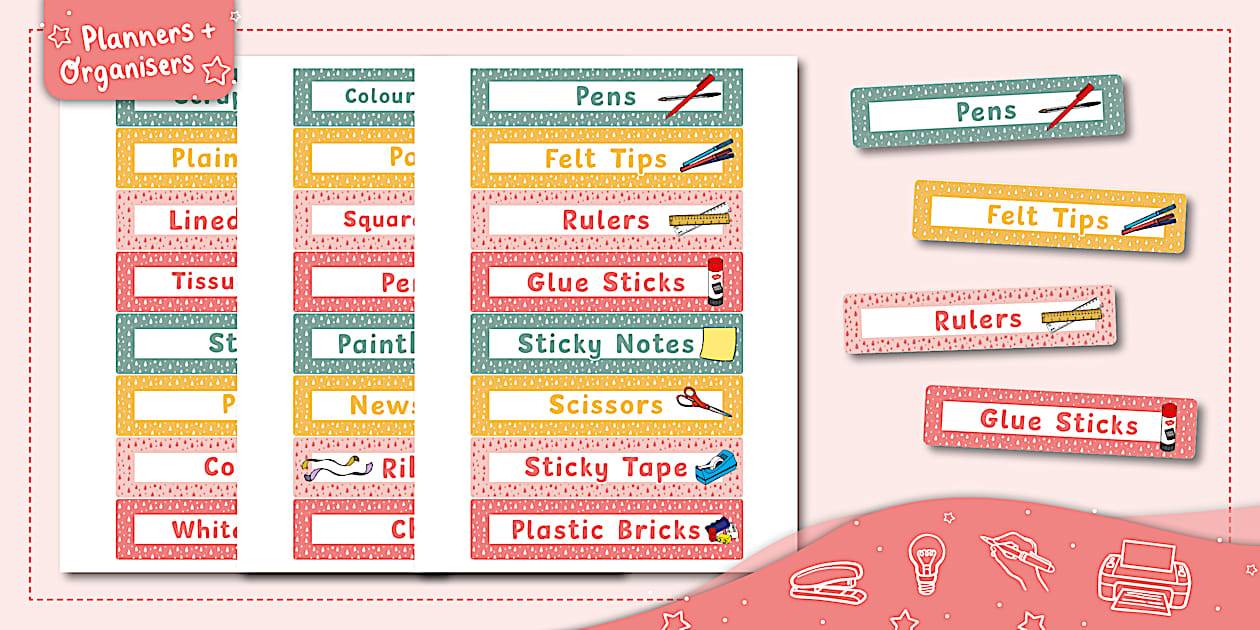 Classroom Signs and Tray Labels | Raindrop Themed - Twinkl