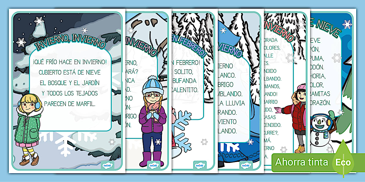 Pósters: 10 poemas infantiles sobre el invierno - Twinkl