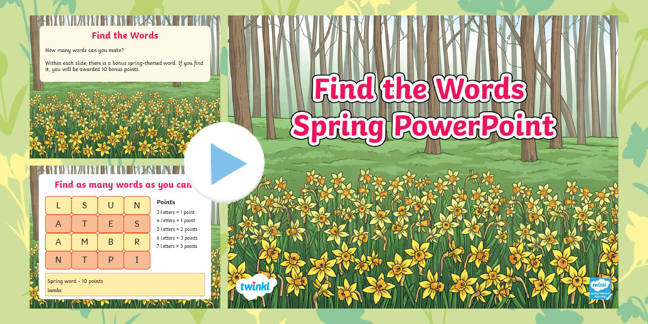 Find the Words Spring PowerPoint (teacher made) - Twinkl