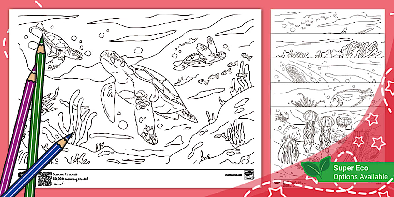 Under the Sea Colouring Pages (professor feito) - Twinkl