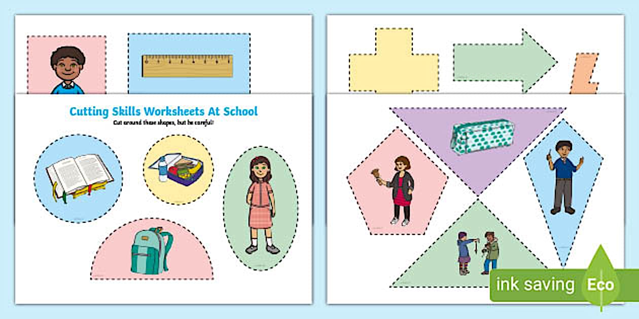 Cutting Skills Worksheets At School (teacher made) - Twinkl