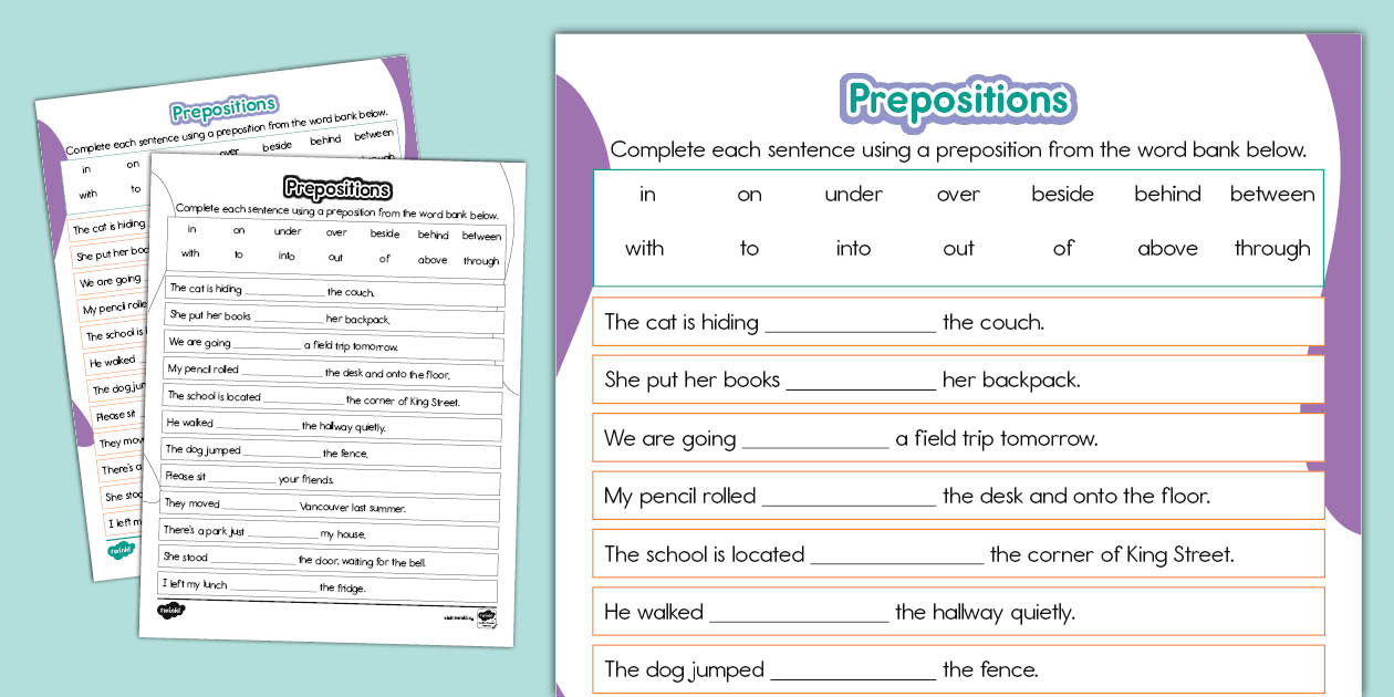 Prepositions Missing Word Worksheet (profesor hizo) - Twinkl