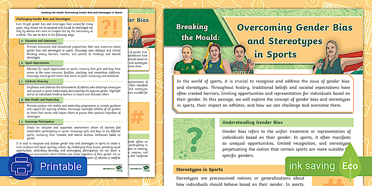 Overcoming Gender Bias and Stereotypes in Sports - Twinkl