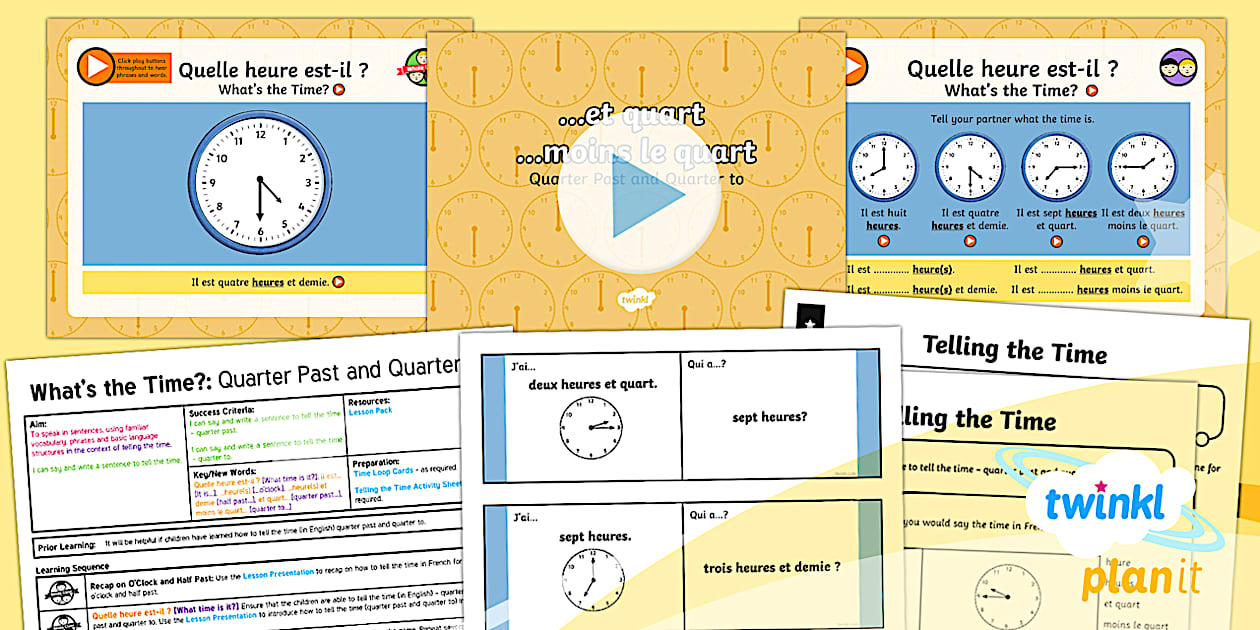 French Lesson on How to Tell the Time | French Time Words