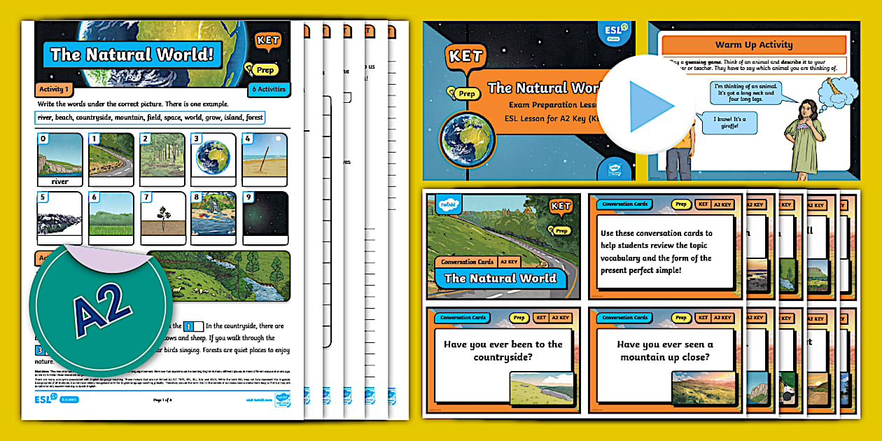 A2 Key (KET) - Prep Lesson (The Natural World) - Twinkl