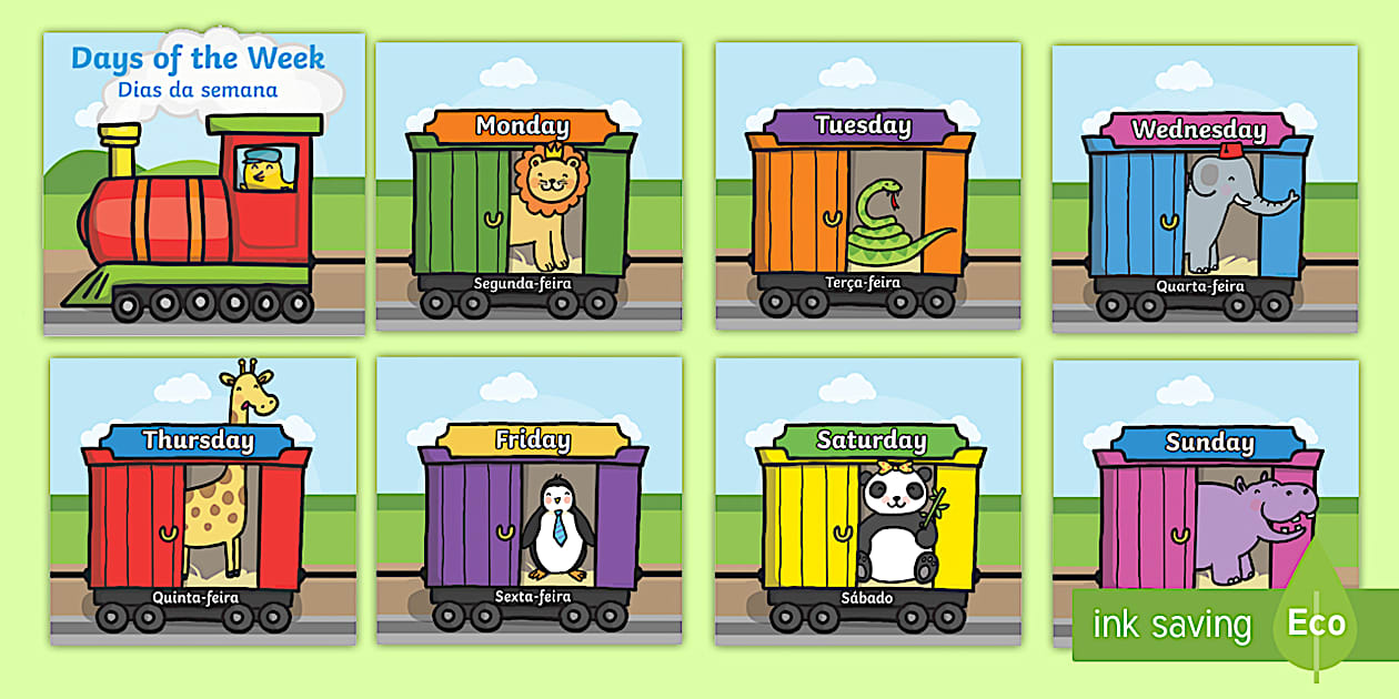 Editable Days of the Week on Train English/Portuguese