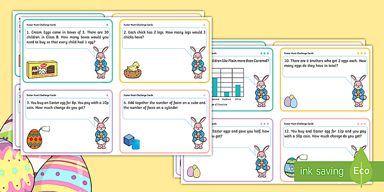 Higher Ability Easter Challenge Hunt Cards (Differentiated)