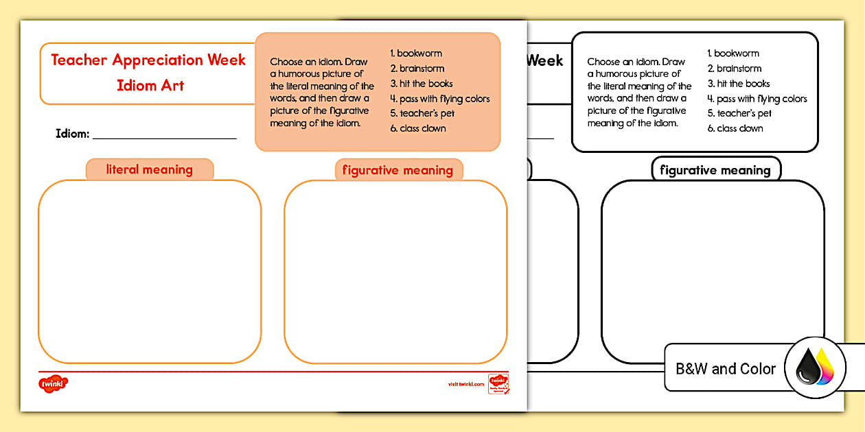 Fun Idiom Worksheet PDF for 2nd Grade | Twinkl USA