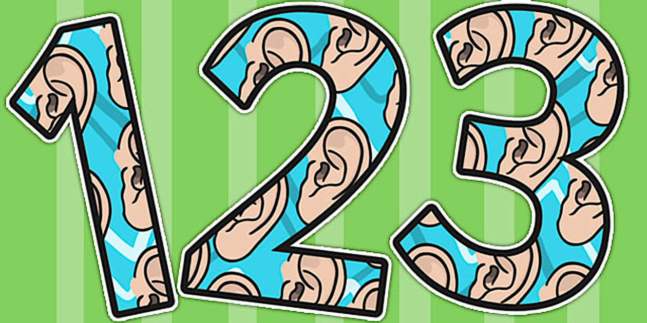 Ear Themed A4 Display Numbers (teacher made) - Twinkl