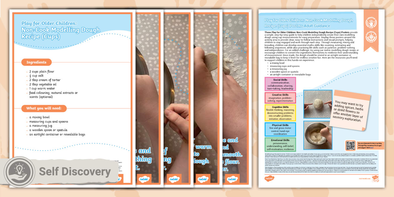 Play for Older Children: Non-Cook Modelling Dough Recipe