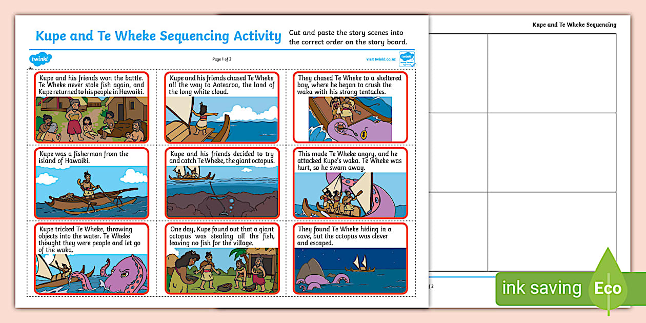Kupe and Te Wheke Sequencing Activity (Teacher-Made)