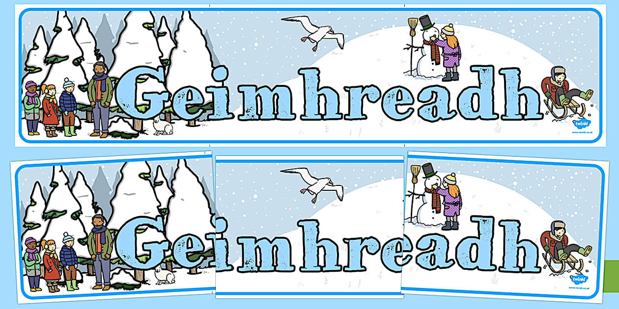 Winter Display Banner Gaeilge (teacher made) - Twinkl
