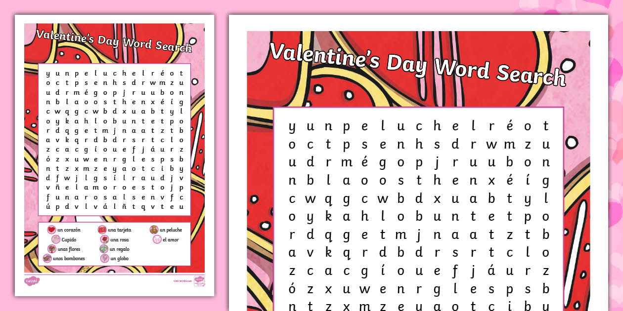 Spanish Valentine’s Day Word Search - Spanish resources
