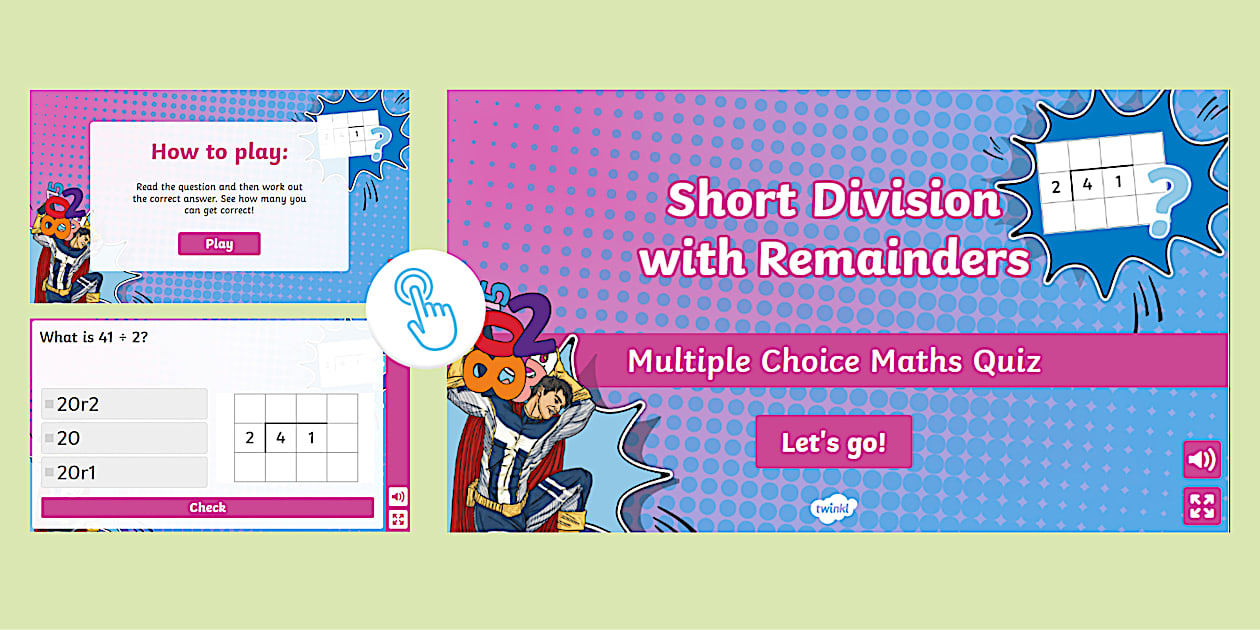 👉 Short Division with Remainders Multiple Choice Quiz - KS2 Revision