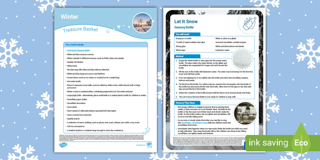 Winter Treasure Basket Ideas | Sensory | Twinkl