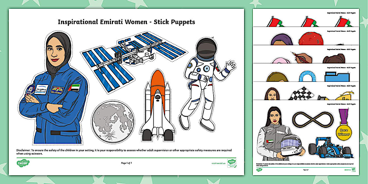 Inspirational Emirati Women - Stick Puppets (teacher made)