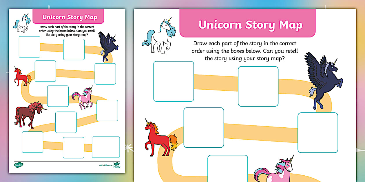 Unicorn Story Map Template (Lehrer gemacht) - Twinkl