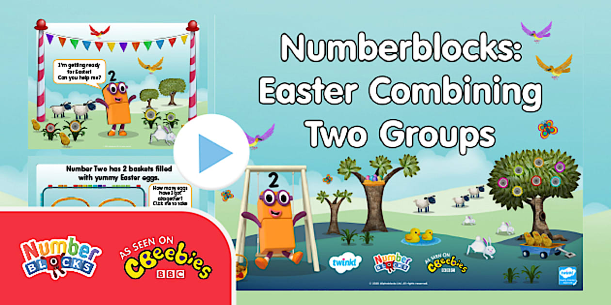 FREE! - 👉 Numberblocks: Easter Combining Two Groups PowerPoint