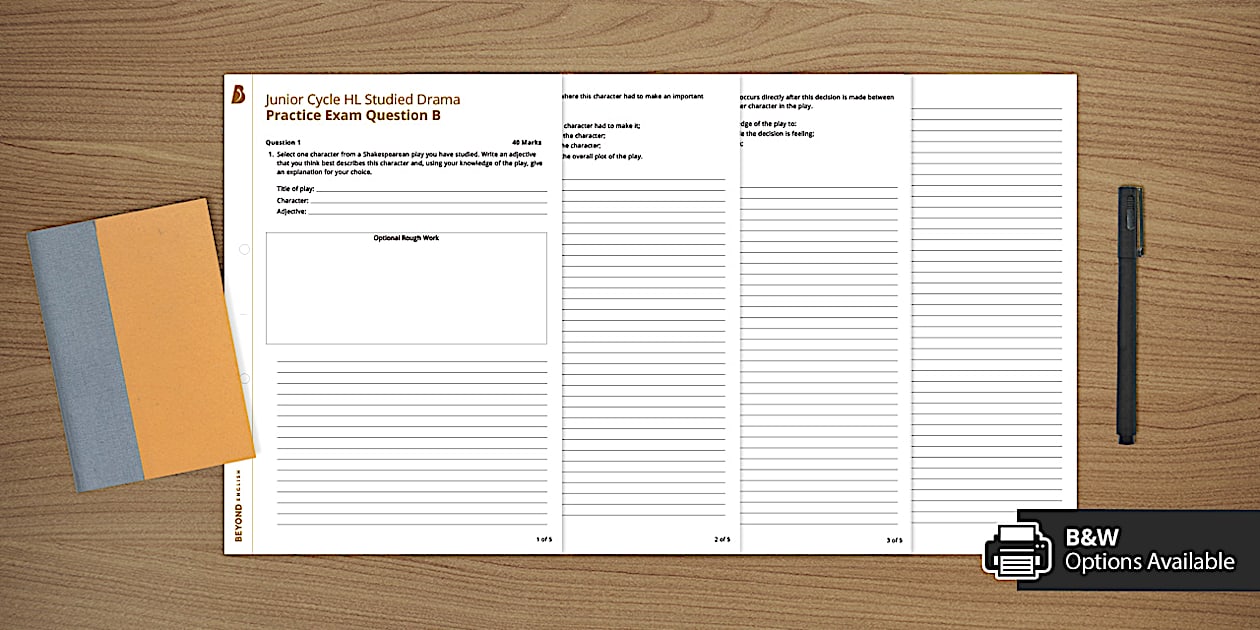 Junior Cycle Exam Question - Twinkl Ireland Resources