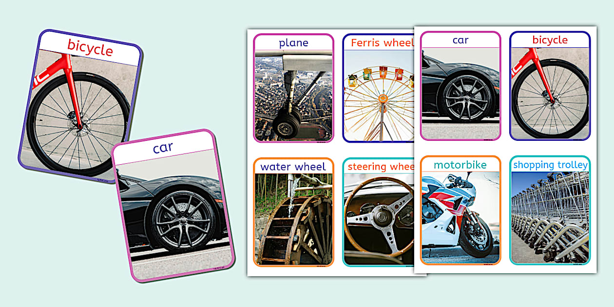 Types of Wheels Flashcards - Twinkl Japan (teacher made)