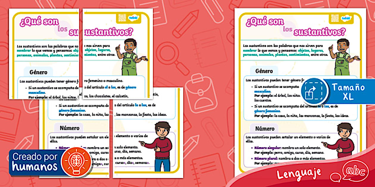 Lenguaje│2°│Género y Número│Sustantivos│Póster
