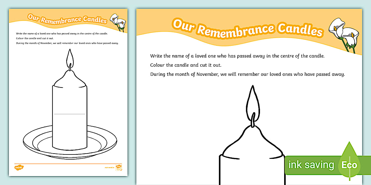 Editable Remembrance Candle Activity (teacher made) - Twinkl