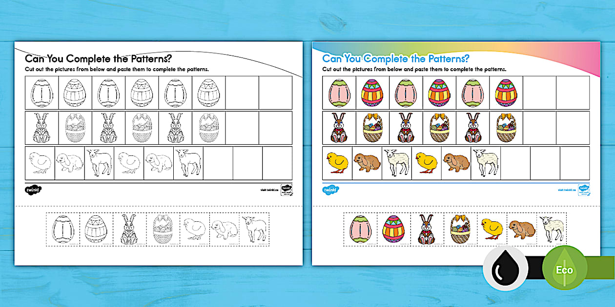 Easter-Themed Complete the Pattern Activity (teacher made)