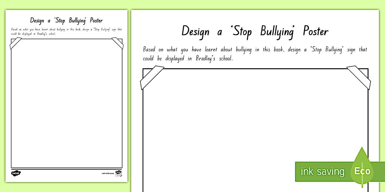 Cursive Term 1 Week 4 Year 5 and 6 Chapter Chat Design a Stop Bullying ...