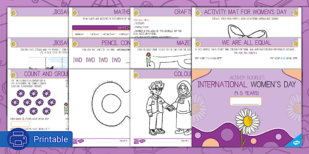 Activity booklet: International Women's Day (4 - 5 years)