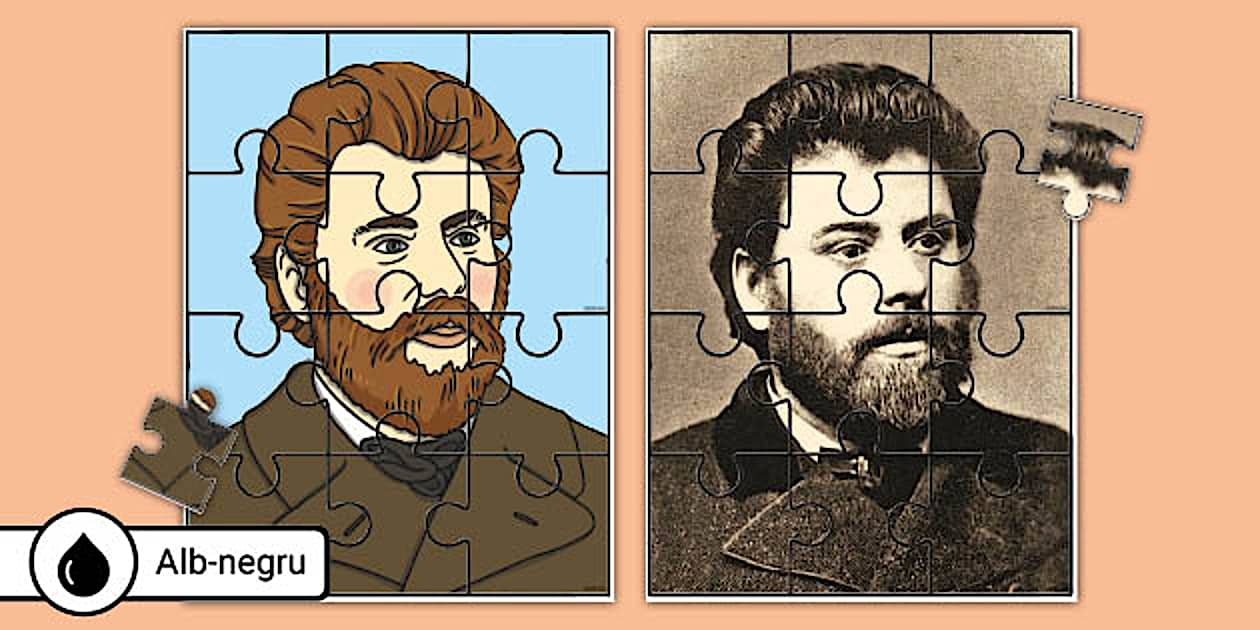 Portretul lui Ion Creangă – Puzzle (Teacher-Made)