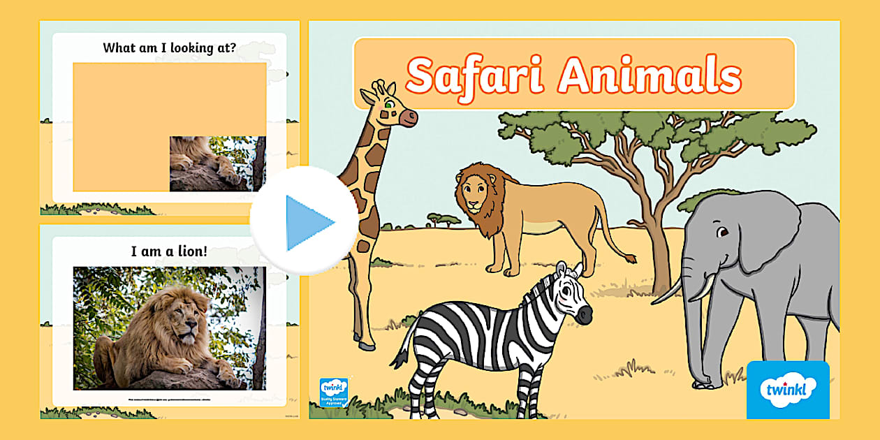 Safari Animals PowerPoint | Behind the Binoculars | Twinkl
