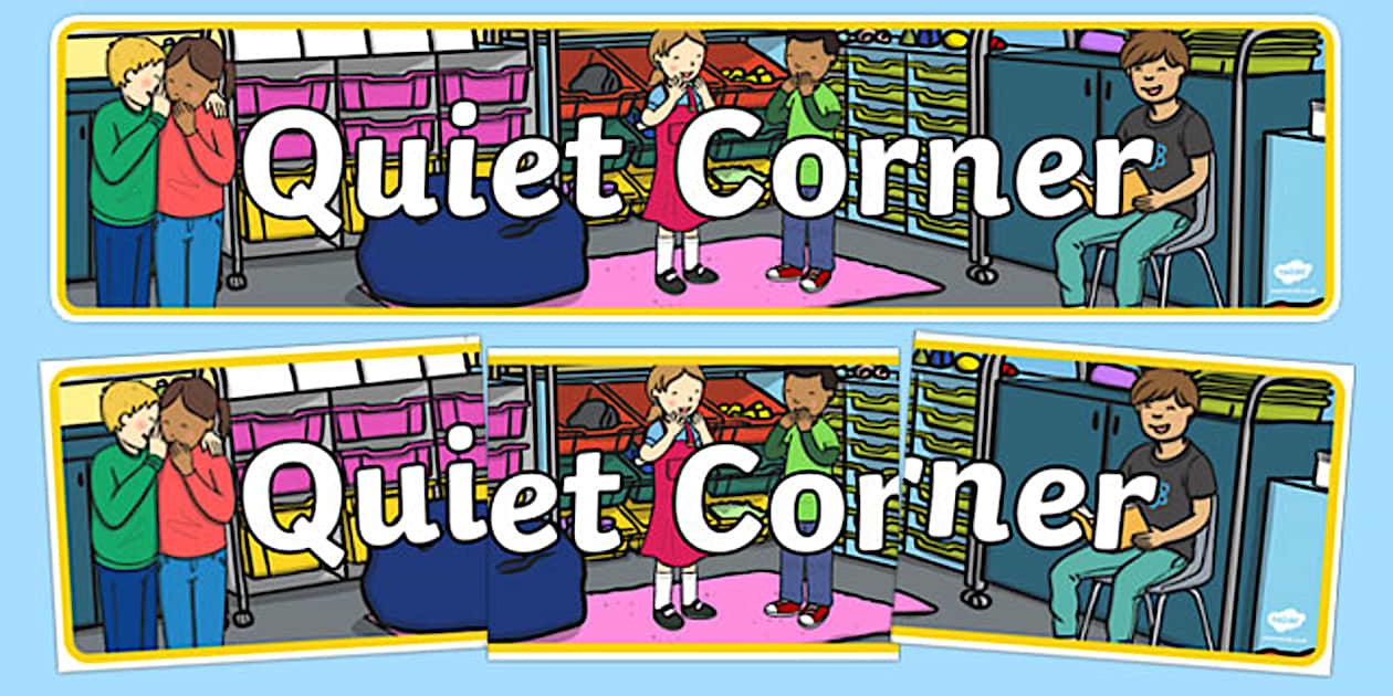 Cursive Quiet Corner Display Banner (teacher made) - Twinkl