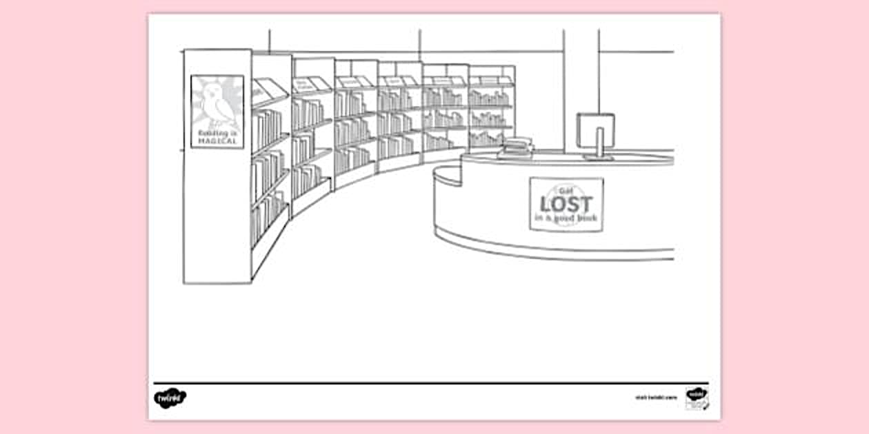 Library Colouring Sheet | Colouring Sheets (teacher made)