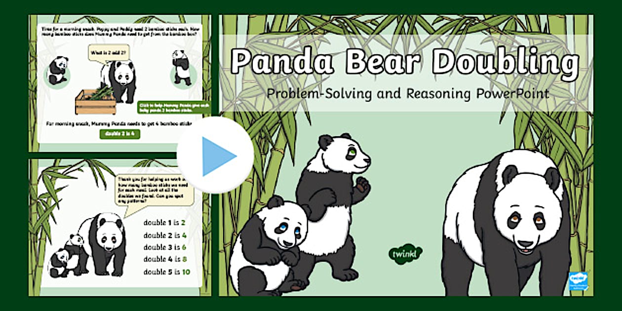 Panda Bear Doubling Problem-Solving and Reasoning PowerPoint