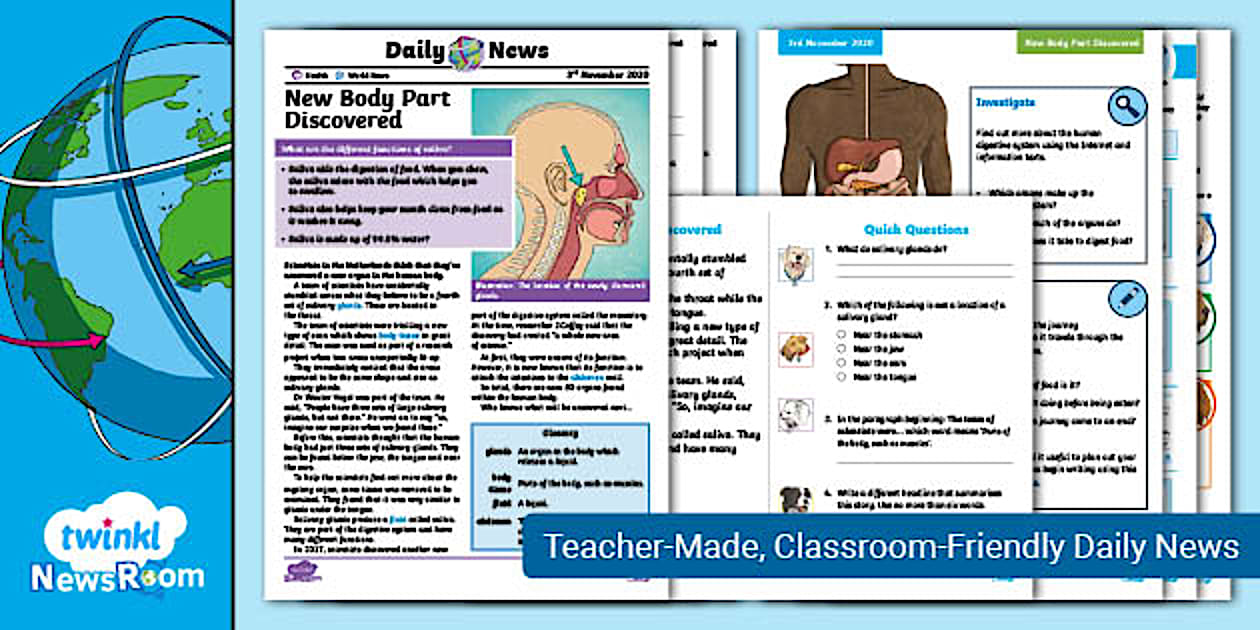 Daily NewsRoom Pack - New Body Part Discovered - UKS2