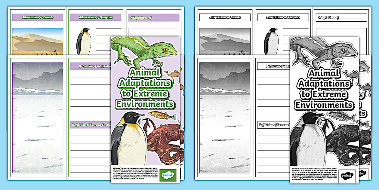 Animal Adaptations to Extreme Environments Leaflet Template