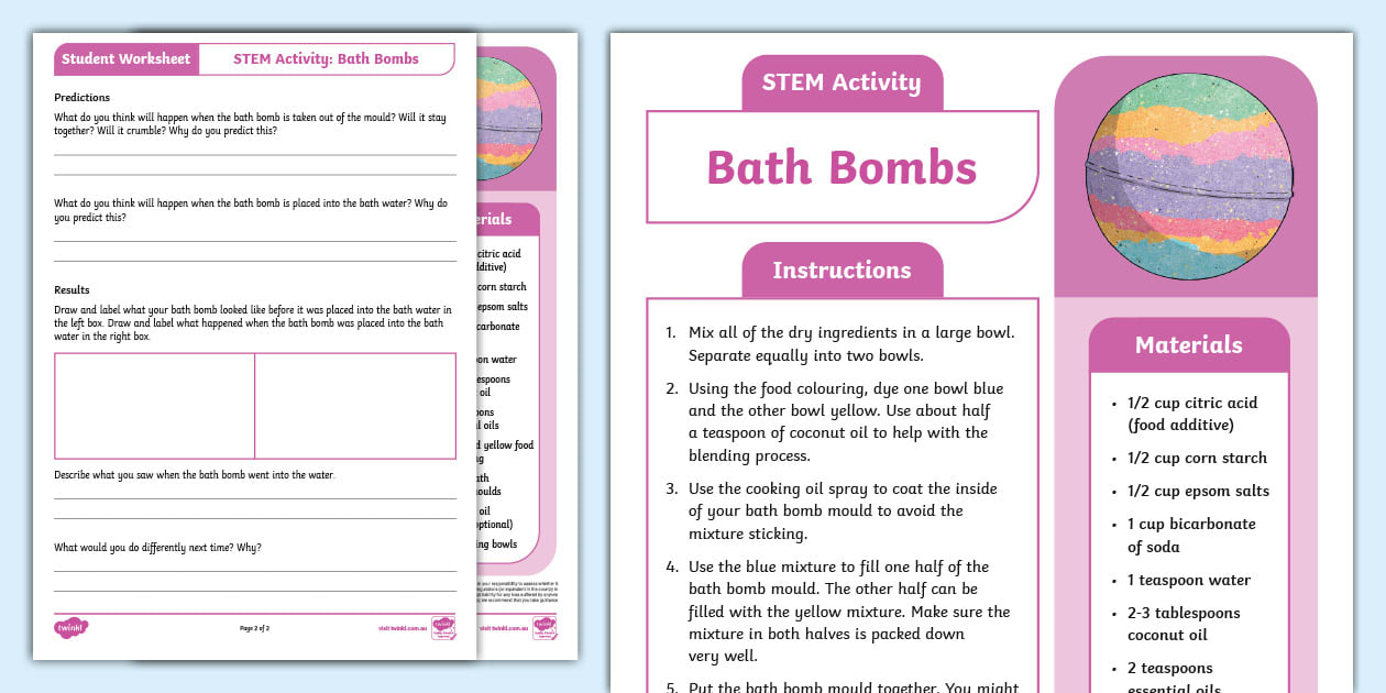 Bath Bombs STEM Activity (Teacher-Made) - Twinkl